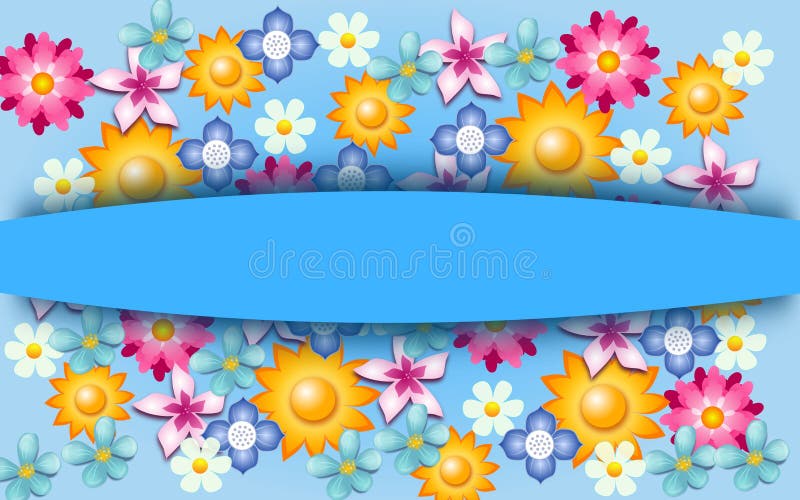 Happy flowers background stock illustration. Illustration of greeting ...