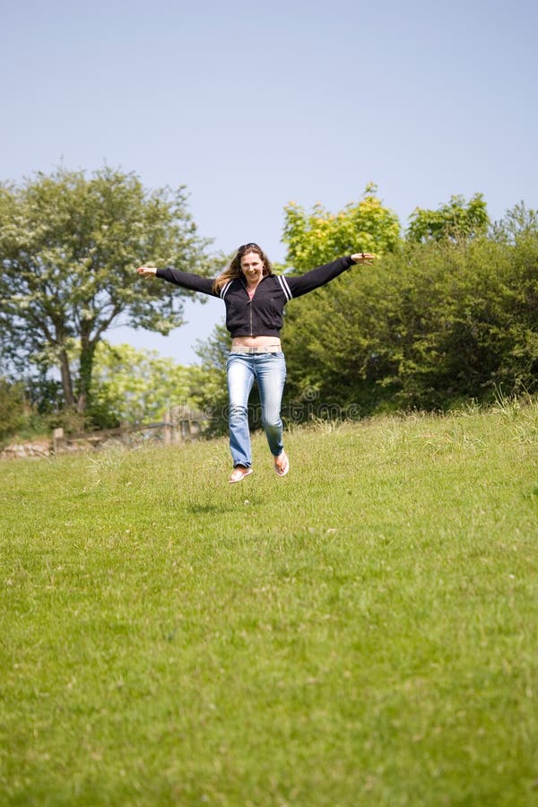 Happy flying stock photo. Image of laugh, casual, beautiful - 2465808