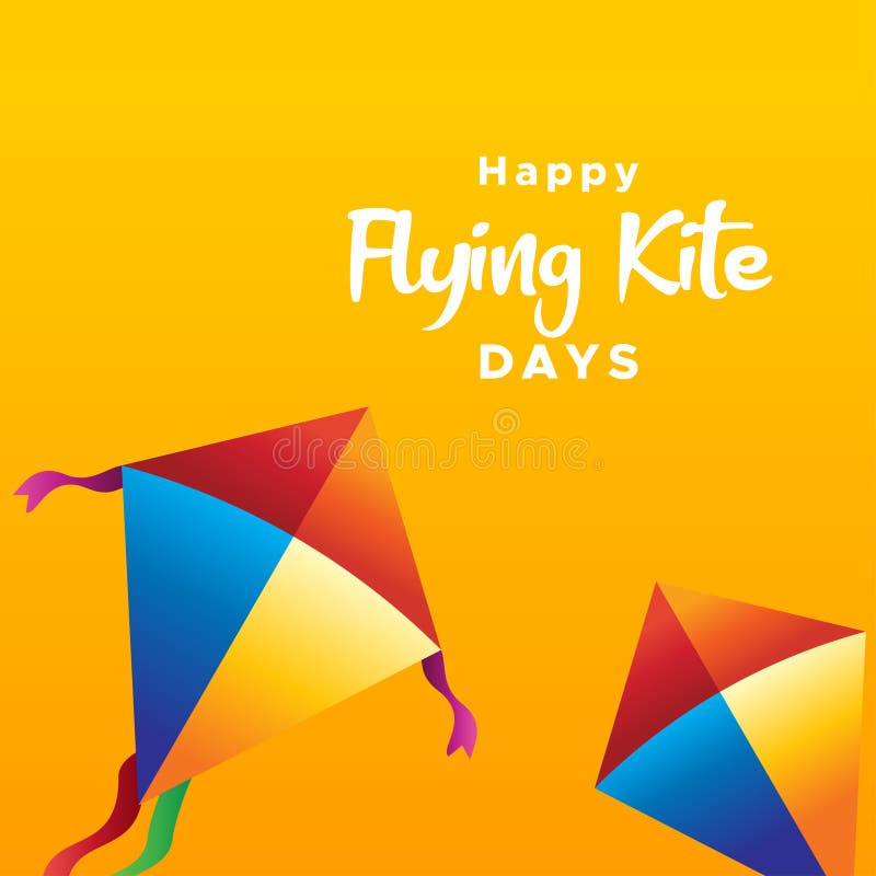 Happy Flying Kite Day Vector Design Template Background Stock Vector ...
