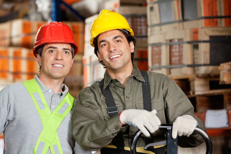 Happy Foremen and Supervisors Gesturing Thumbs Up Stock Photo - Image ...