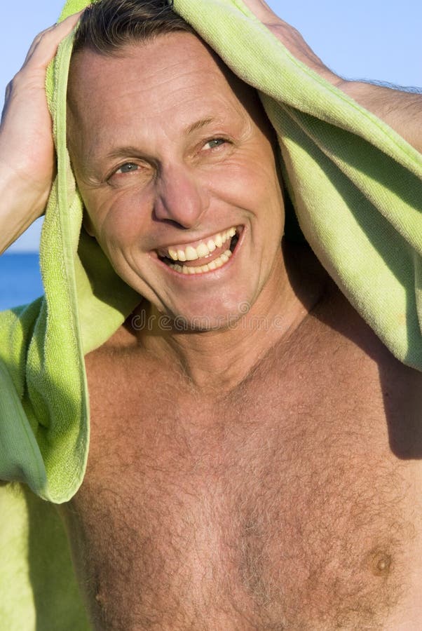 Happy forties man stock photo. Image of beach, mature - 8612550