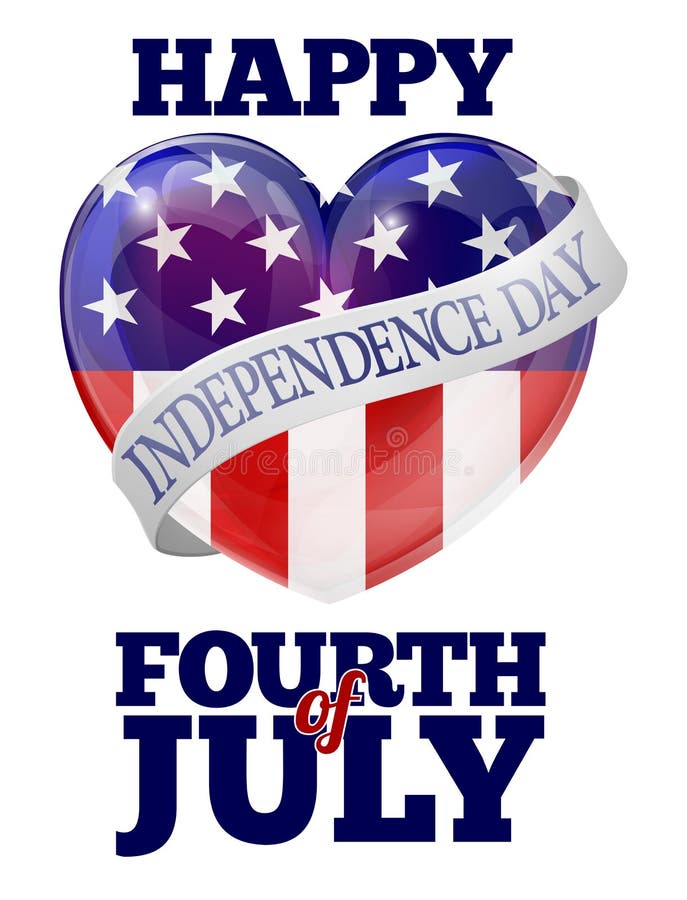 Happy Fourth of July American Flag Heart Design Stock Vector ...