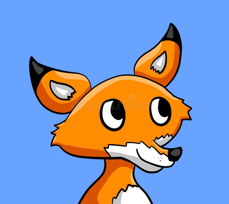 Happy Fox with a Blue Background Stock Illustration - Illustration of ...