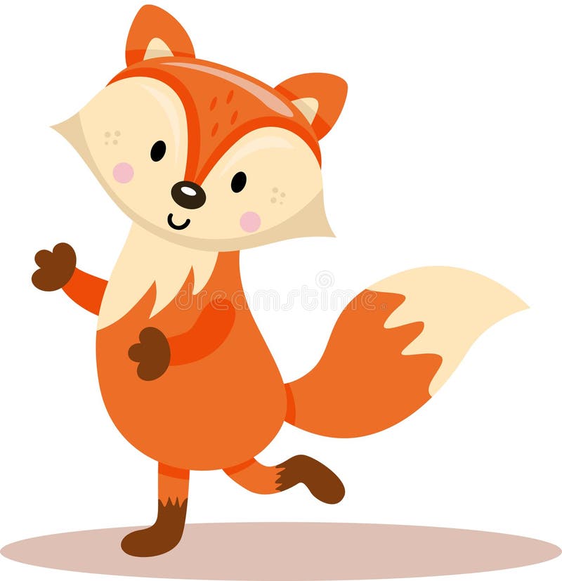 Happy Fox Running Isolated on White Stock Vector - Illustration of ...