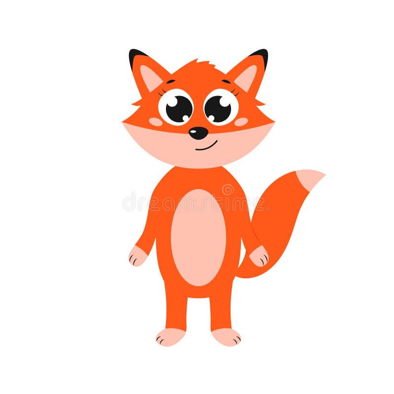 Happy Fox. Vector Cartoon Illustration Stock Illustration ...