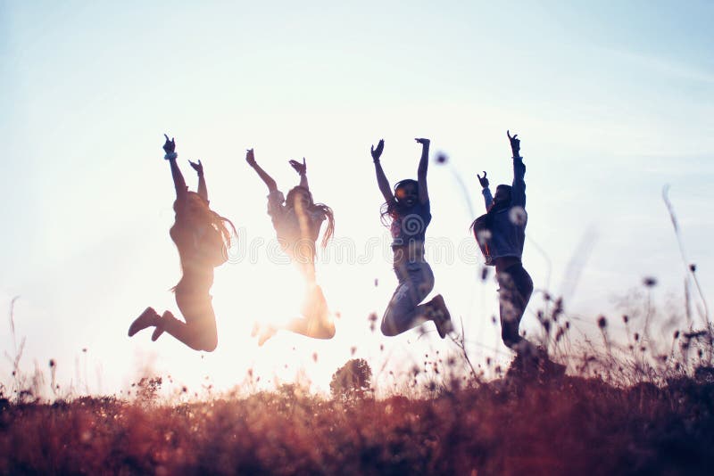Happy Free Jump . Girl Happiness. Stock Image - Image of happiness ...