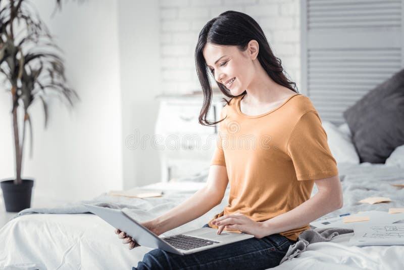 Happy Freelancer Working with Computer Stock Photo - Image of freelance ...