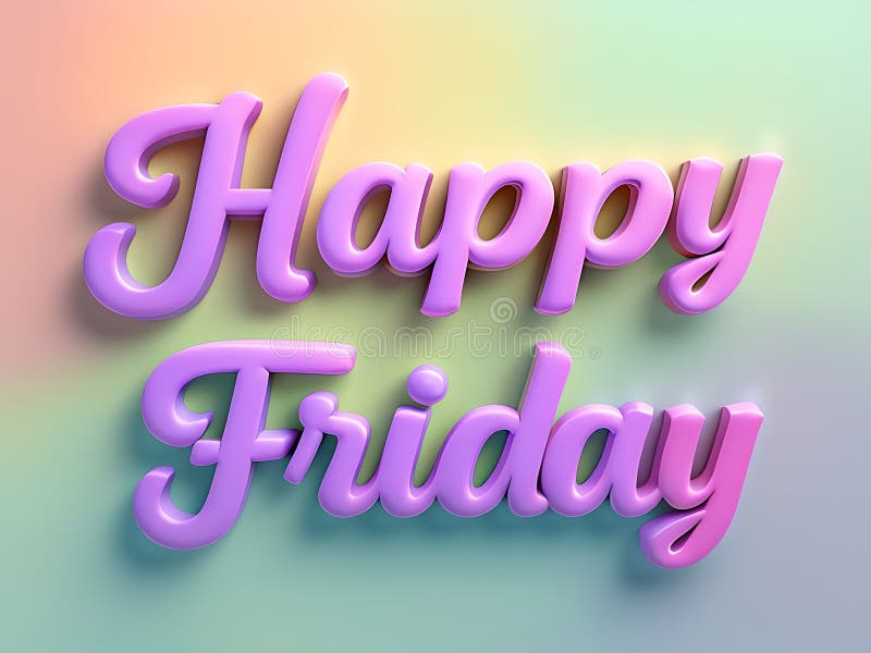 Happy Friday, 3D Text Render Stock Illustration - Illustration of style ...