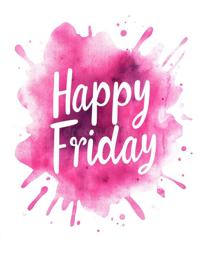 Happy Friday - Modern Calligraphy Watercolor Lettering Text Stock ...