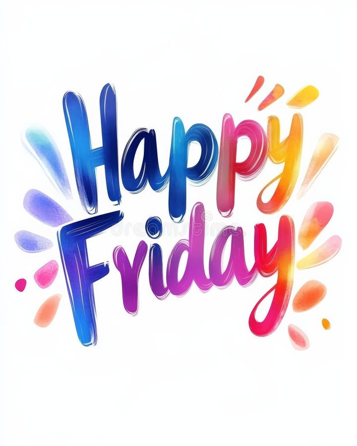Happy Friday - Modern Calligraphy Lettering Text with Decoration Stock ...