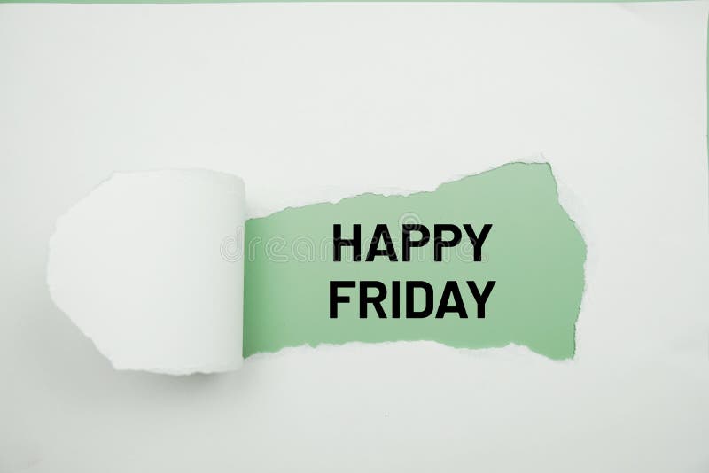 Happy Friday Text Message on Green Background Stock Photo - Image of ...