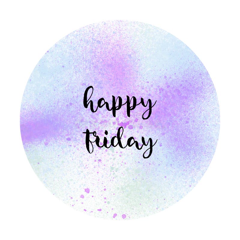 Happy Friday Text on Pastel Watercolor Background Stock Illustration ...