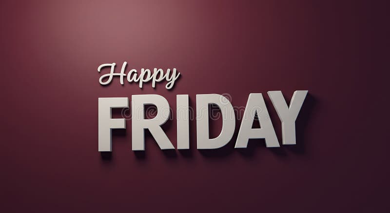 Happy Friday Text on Solid Color Background Stock Illustration ...