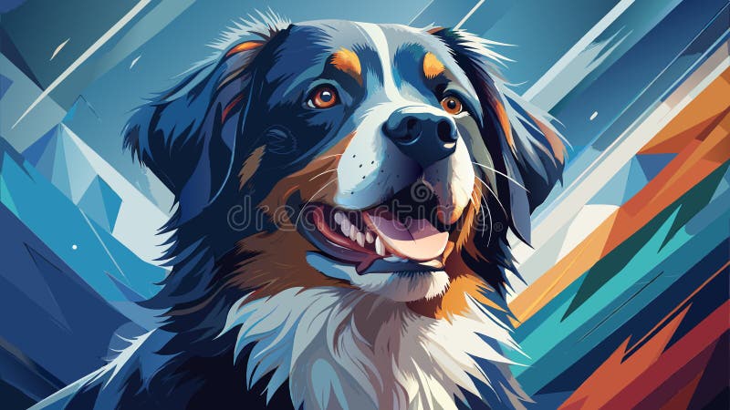 Happy and Friendly Dog with a Bright Smile and Shiny Fur Stock Vector ...