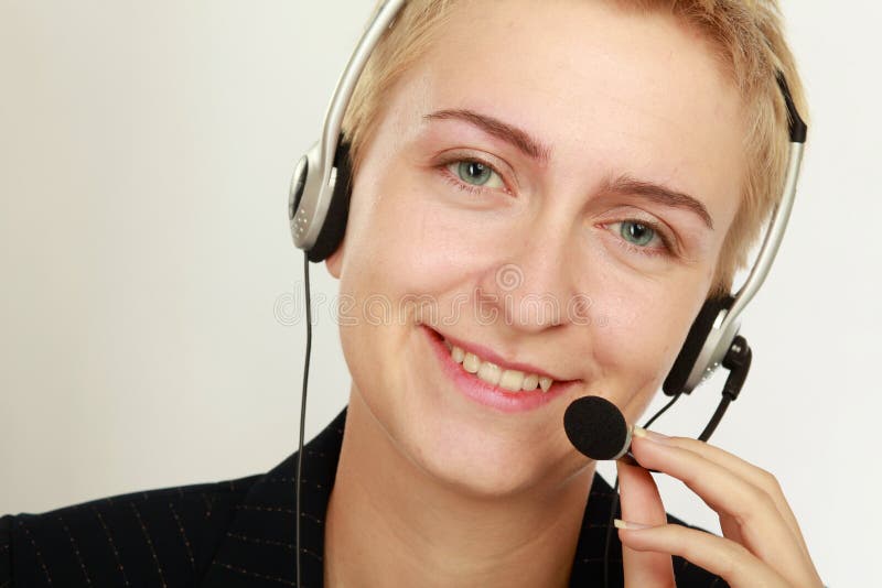 Happy Friendly Service Agent in Call Centre Stock Image - Image of ...
