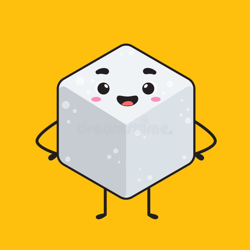 A Happy and Friendly Sugar Cube. Vector Illustration Stock Illustration ...