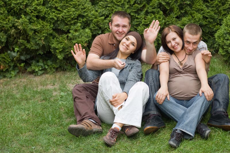 Happy friends stock image. Image of couple, laughing, attractive - 5476215