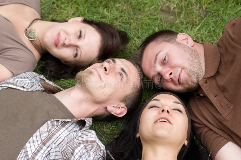 Happy friends stock image. Image of grass, loving, life - 5615035