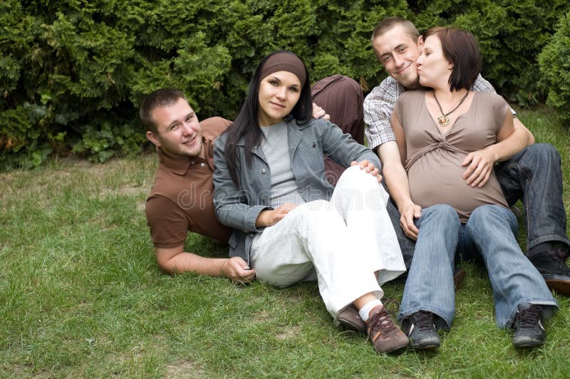 Happy friends stock photo. Image of life, caress, group - 5667556