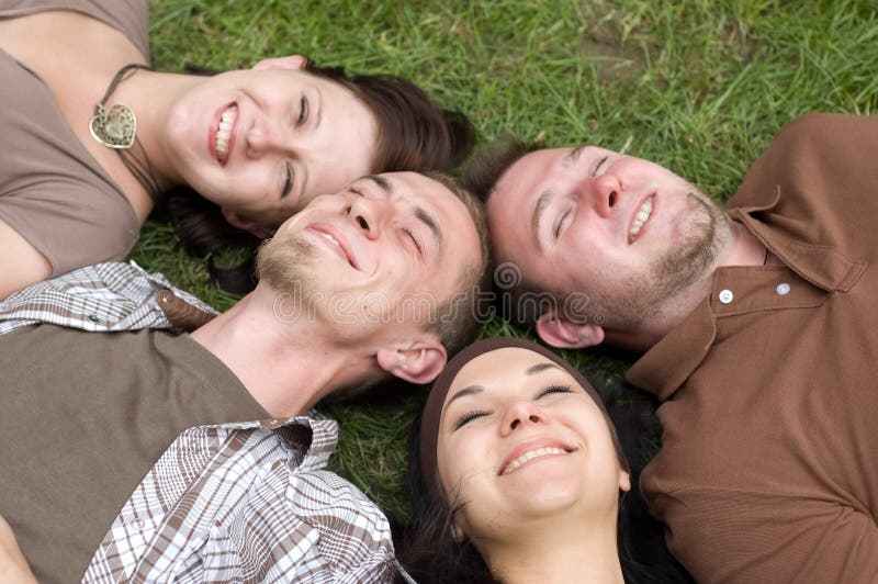 Happy friends stock photo. Image of group, green, dreaming - 5797686