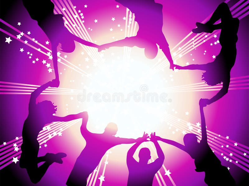 Happy Friends. Seven Girls Go and Hold Hands. Linear Art Stock Vector ...