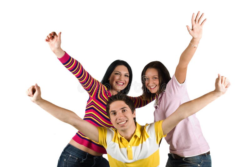 Happy friends stock photo. Image of background, college - 9175800