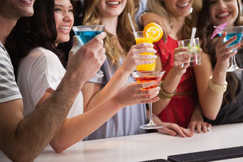 Happy Friends Having a Drink Together Stock Image - Image of happy ...