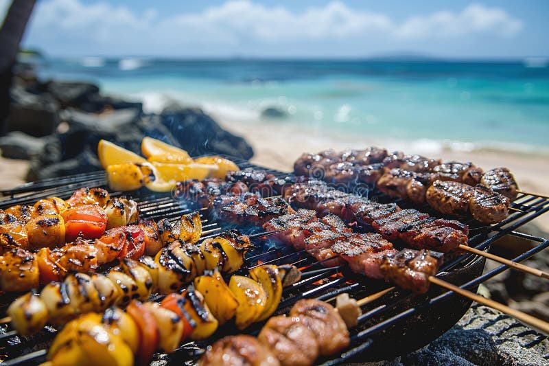 Happy Friends are Having Fun while they are Preparing a Barbecue on the ...
