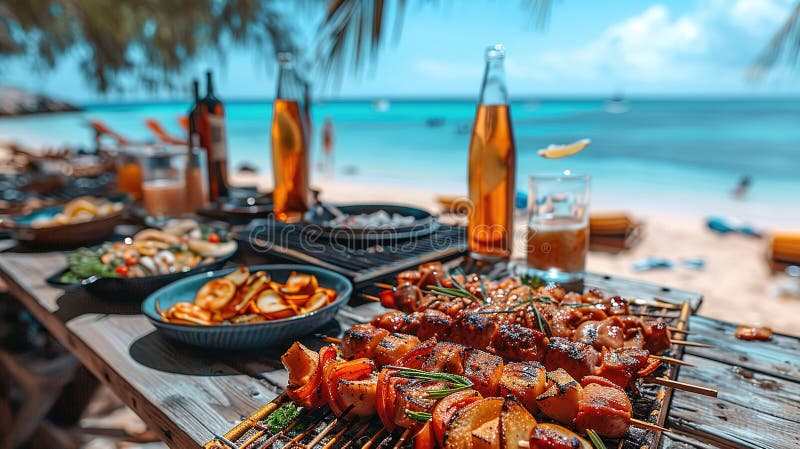 Happy Friends are Having Fun while they are Preparing a Barbecue on the ...
