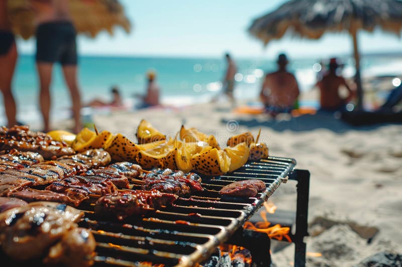 Happy Friends are Having Fun while they are Preparing a Barbecue on the ...