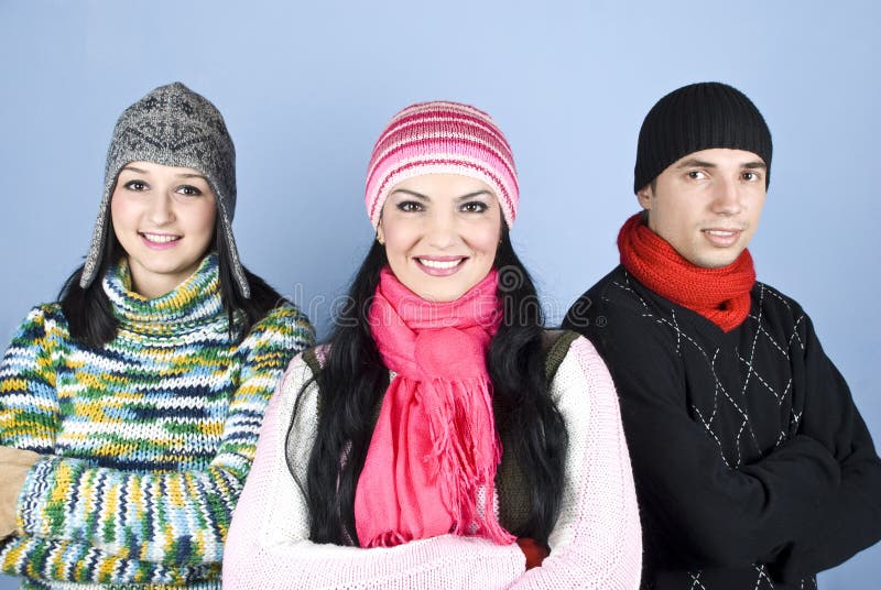Attractive Young Adults Playing Together in Winter Stock Photo - Image ...