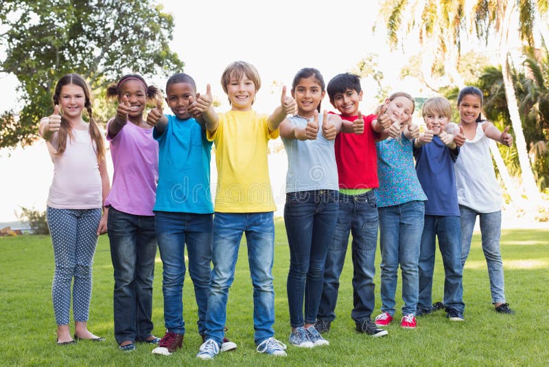 Happy Friends Playing in the Park Stock Image - Image of hispanic ...