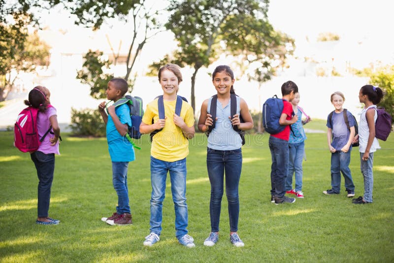 Happy Friends Playing in the Park Stock Image - Image of happy, group ...