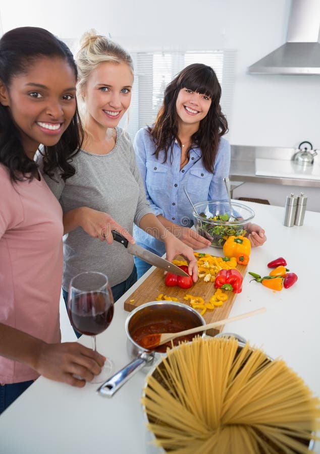 Teenage Girls Enjoying Healthy Lunches Together Stock Image - Image of ...