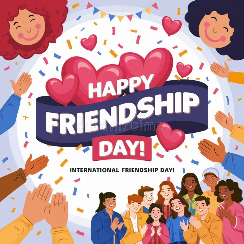 Celebrate Friendship Day with a Vibrant Poster Featuring Hearts ...