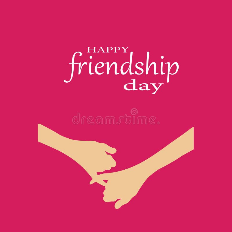 Happy Friendship Day Colorful Typography with Hands on Pink Background ...