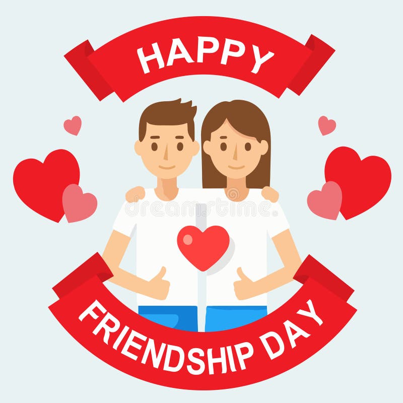 Happy Friendship Day Calligraphy with Heart Red 2 Stock Vector ...