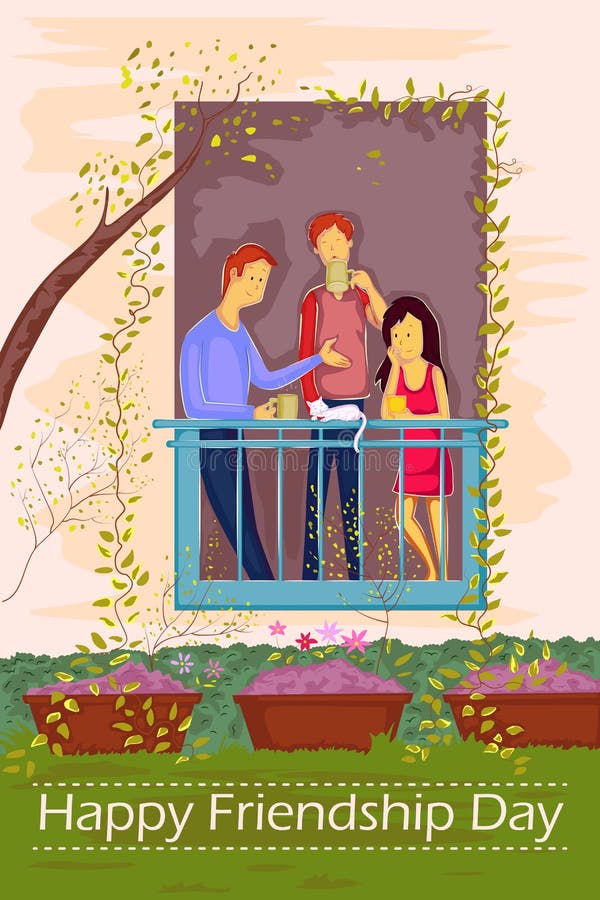 Happy Friendship Day stock vector. Illustration of friend - 76363808