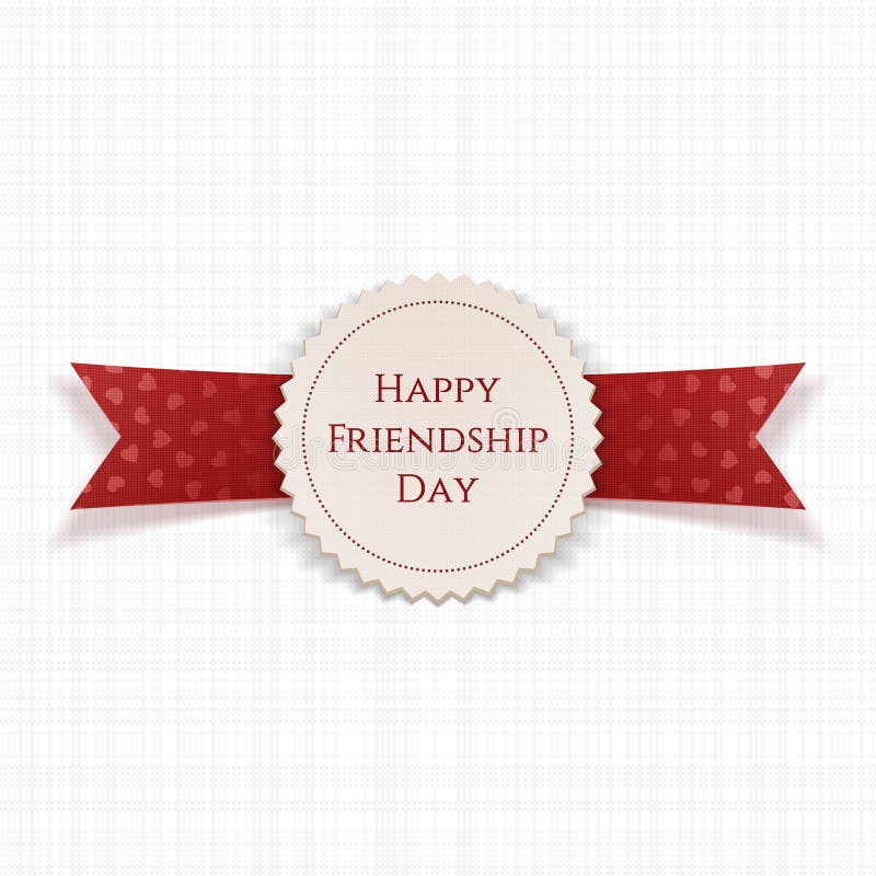 Happy Friendship Day Label with Ribbon Stock Vector - Illustration of ...