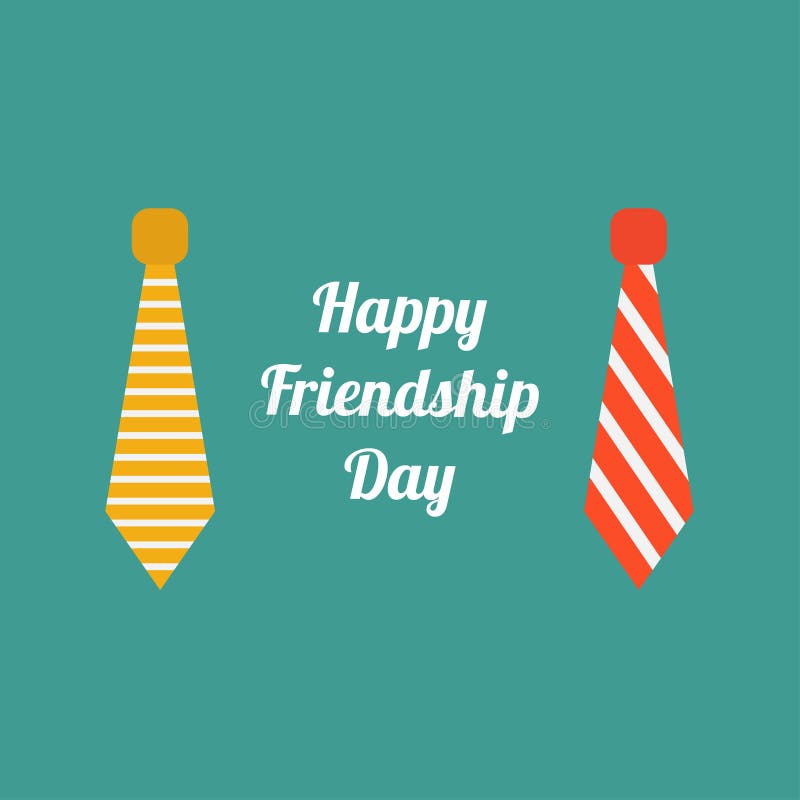 Happy Friendship Day Neck Tie Icon Set Flat Design Stock Vector ...