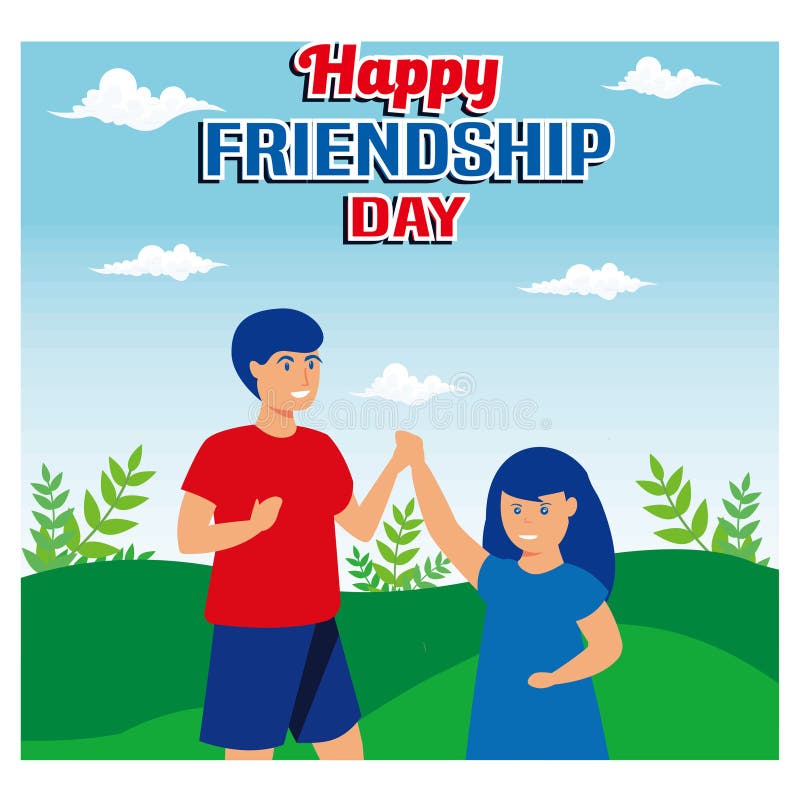 Happy Friendship Day Social Media Post Template. Stock Vector ...