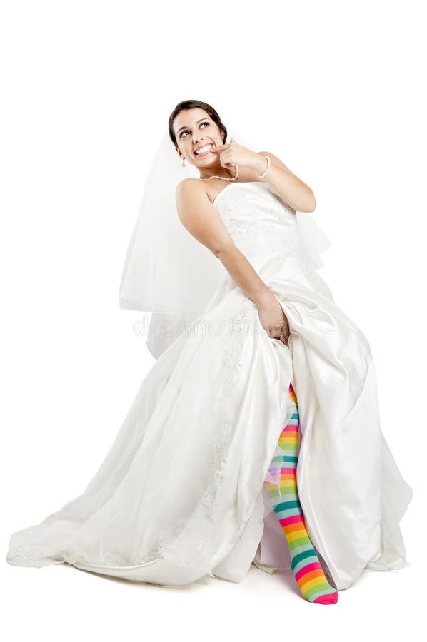 Happy fun bride stock image. Image of engagement, elegance - 25999445