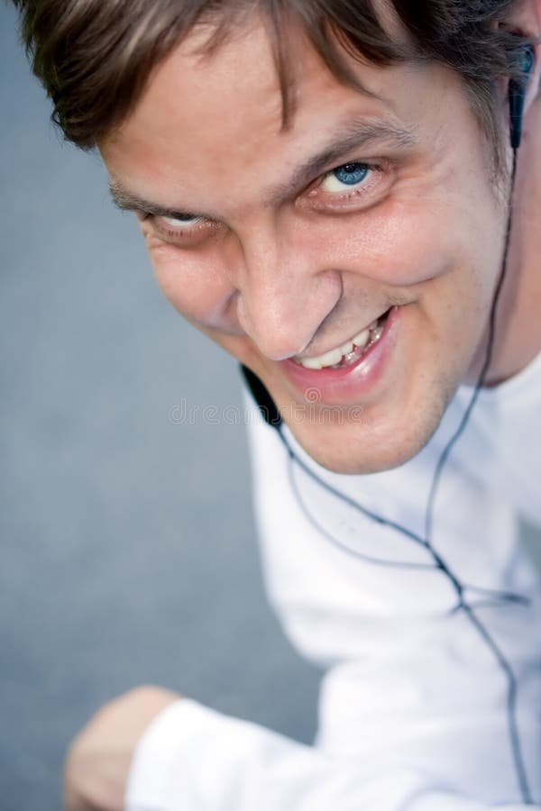 Happy fun guy on his phone stock image. Image of relaxing - 11523123