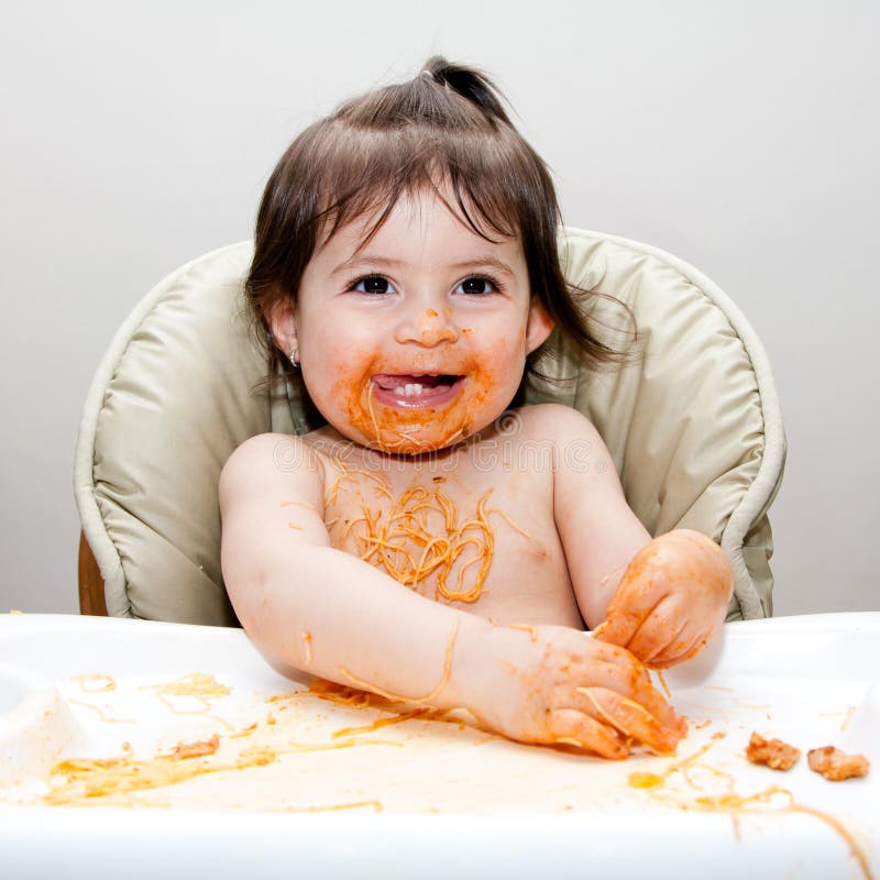 Happy fun messy eater stock photo. Image of mess, child - 19021456