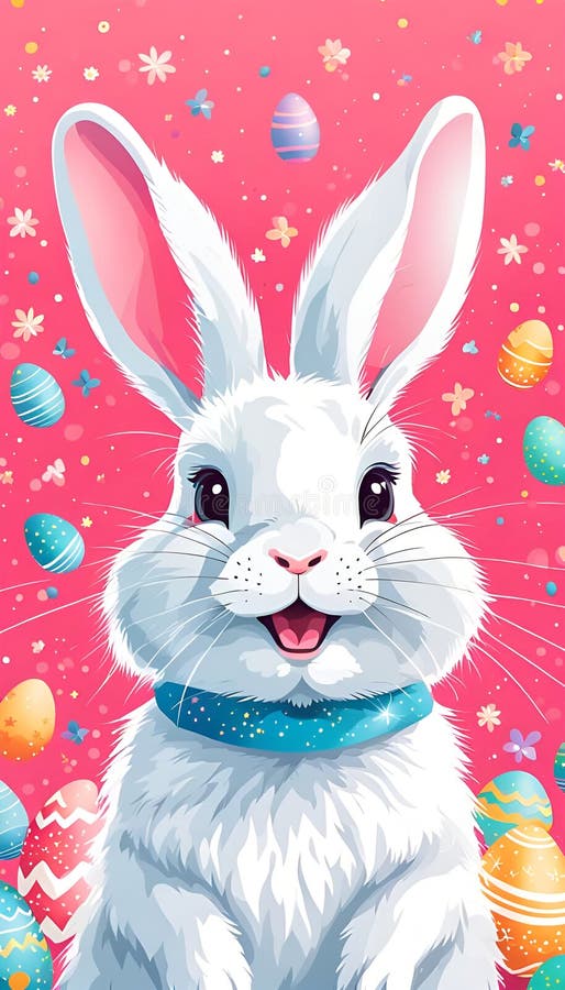 Happy funky easter bunny stock illustration. Illustration of vibrant ...