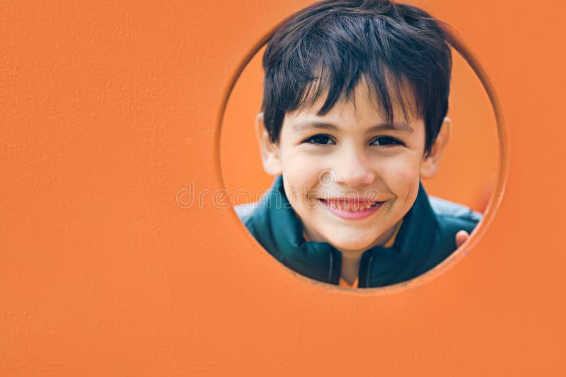 Happy, Funny, Brave Boy on the Playground Stock Image - Image of play ...