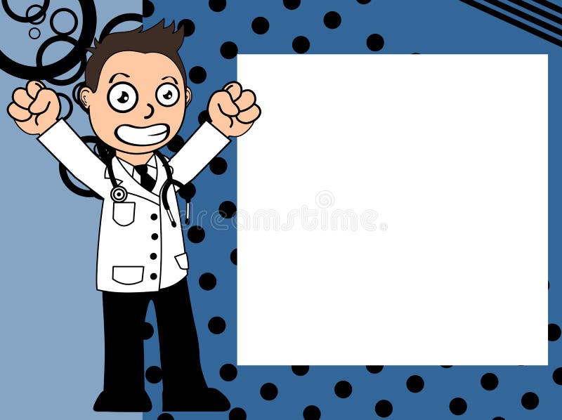 Doctor with frame stock illustration. Illustration of physician - 76776183