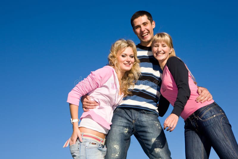 Happy funny people jumping stock photo. Image of natural - 7028800