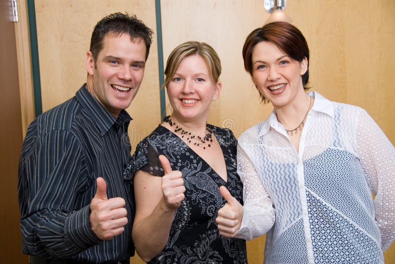Happy gang stock photo. Image of office, director, thumbs - 2280642