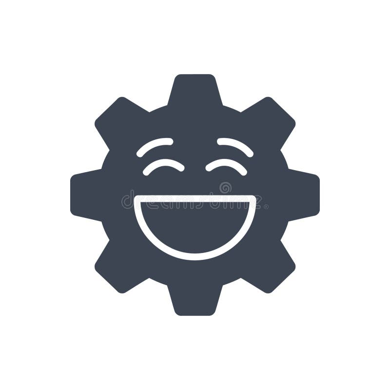 Happy Gear Icon stock vector. Illustration of tool, icon - 361728501
